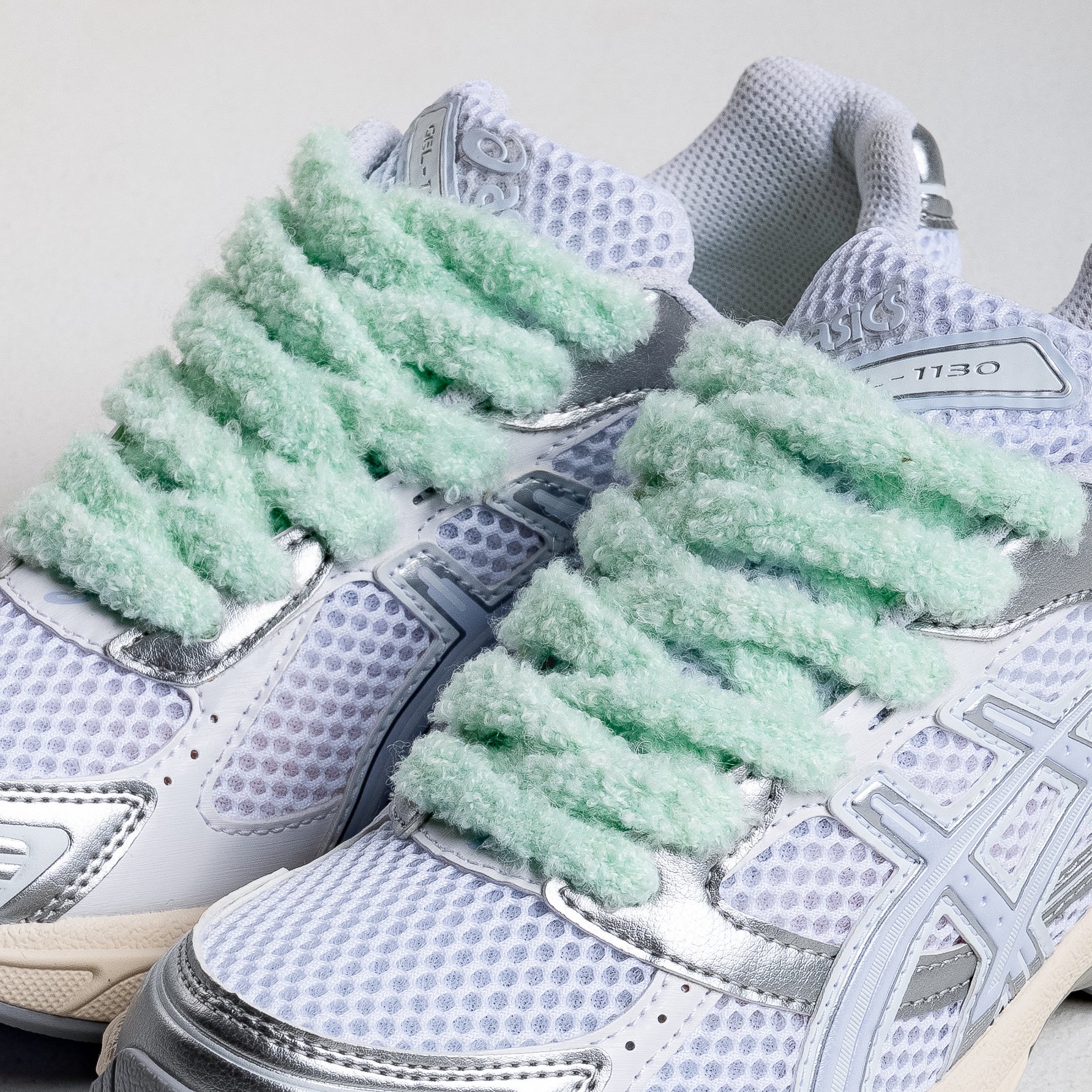 Lacets Fluff vert pastel – Doux, épais et stylés | Sweetlaces Denver