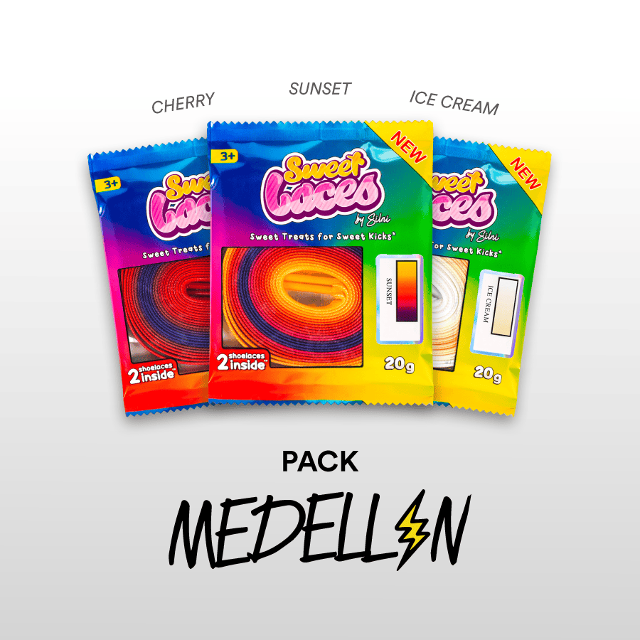 Pack Medellín – 3 lacets dégradés (Cherry, Sunset, Ice Cream) | Vibes ...